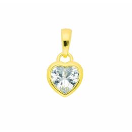 Adelia&acute;s Kettenanh&auml;nger ADELIA&acute;S "Damen Silberschmuck 925 Silber Anh&auml;nger Herz mit Zirkonia", gold (vergoldet), Schmuckanh&auml;nger, Damen, Silber 925 (Sterlingsilber), Kettenanh&auml;nger, 925 Sterling Silber mit Zirkonia Silberschmuck f&uuml;r Damen