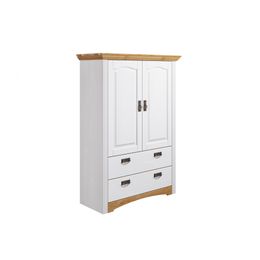 Wäscheschrank OTTO HOME "Konrad", weiß (weiß, natur), B:94cm H:132cm T:39cm, Massivholz, Schränke, aus massiver Kiefer, mit viel Stauraum