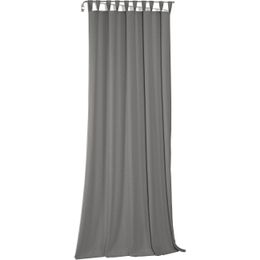 Vorhang WIRTH "Sunday", grau (dunkelgrau), B:142cm H:395cm, Jacquard, Baumwolle, Polyester, Gardinen, nach Ma&szlig;