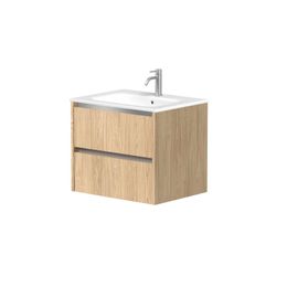 Waschtisch Welltime "City, Badmöbel, Badkommode, Badschrank, in verschiedenen Breiten", light oak, B:61cm H:50cm T:46cm, FSC-zertifizierter Holzwerkstoff, Waschtische, Waschtisch