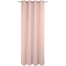 Vorhang WIRTH "Sunday", rosa, B:142cm H:195cm, Jacquard, Baumwolle, Polyester, Gardinen, nach Ma&szlig;