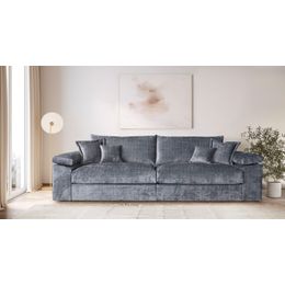 Big-Sofa Home Affaire "Soft&Cosy XXL, B: 303 cm - OTTO. Verl&auml;ssliche Qualit&auml;t.", grau (dunkelgrau), B:303cm T:123cm, 100% Polyester, Sofas, Big-Sofa, Mega-Sofa, Cord oder Chenille-Struktur, mit Federkern & 4 Zierkissen, Topseller