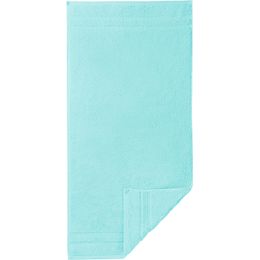 Badetuch Egeria "Micro Touch", blau (hellblau), B:70cm L:140cm, Walkfrottee, Obermaterial: 100% Baumwolle, Handtücher, Badetuch, Uni Programm mit Streifenbordüre, extrem saugfähig, reine Baumwolle