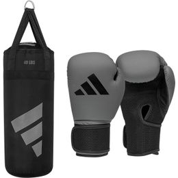 Boxsack adidas Performance, schwarz, grau, Boxs&auml;cke, B/H/L: 75cm, Logo, H:75cm &Oslash;:30cm