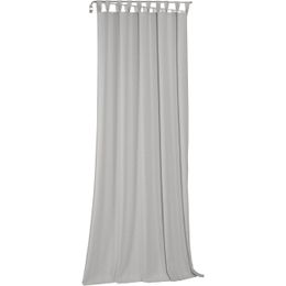 Vorhang WIRTH "Sunday", grau (hellgrau), B:142cm H:255cm, Jacquard, Baumwolle, Polyester, Gardinen, nach Ma&szlig;
