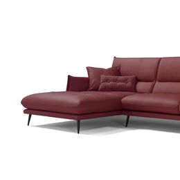 Ecksofa Egoitaliano "FUNNY, hochwertiges & aktuelles Design, bequeme R&uuml;ckenlehne, L-Form", rot (burgundy), B:265cm H:90cm T:225cm, Sofas, Ecksofa, hochwertiger Sitzkomfort, L-Form