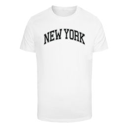 T-Shirt MisterTee "MisterTee NY Wording Tee", Damen, Gr. L, wei&szlig;, 100% Baumwolle, bedruckt, normal, Rundhals, Shirts T-Shirt