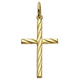 Kreuzanhänger Firetti "Schmuck Geschenk Gold 333 Halsschmuck Anhänger für Halskette Kreuz", gold (gelbgoldfarben), Schmuckanhänger, Damen, Gelbgold 333, 0,36 g