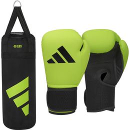 Boxsack adidas Performance, schwarz, gr&uuml;n, Boxs&auml;cke, B/H/L: 75cm, Logo, H:75cm &Oslash;:30cm