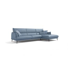 Ecksofa Egoitaliano "FUNNY, hochwertiges & aktuelles Design, bequeme R&uuml;ckenlehne, L-Form", blau (himmelblau), B:265cm H:90cm T:225cm, Sofas, Ecksofa, hochwertiger Sitzkomfort, L-Form