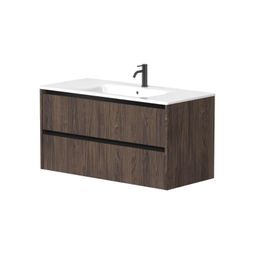 Waschtisch Welltime "City, Badmöbel, Badkommode, Badschrank, in verschiedenen Breiten", braun oak, B:101cm H:50cm T:46cm, FSC-zertifizierter Holzwerkstoff, Waschtische, Waschtisch