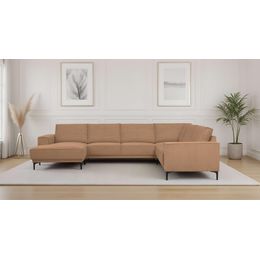 Wohnlandschaft OTTO HOME, B:342cm H:85cm T:260cmlight braun, 92%PES 8%NY, Sofas, "OLAND U-Form, XXL, B: 342 cm, Skandi-Design", U-Form, 342 cm,