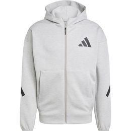 Adidas Zne Trainingsjacke Herren - grau - Gr. S - Polyester/Baumwolle