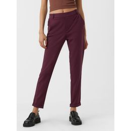 Véro Moda Anzughose VERO MODA "VMMAYA MR LOOSE SOLID PANT NOOS", Damen, Gr. S (36), Länge 30, rot (winetasting), Web, Obermaterial: 62% Polyester, 33% Viskose, 5% Elasthan, unifarben, regular fit knöchellang, Hosen Anzughose, knöchelfreie Form mit Saumaufschlag