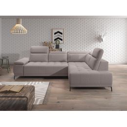 Ecksofa WERK2, B:204cm H:82cm T:278cmbeige, 92% Polyester, 8% Nylon, Wohnzimmer, Sofas, "Focus-L, elektrisch erweiterbare Sitztiefe um ca. 30 cm,