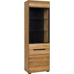 Vitrine Home Affaire "Vitrine B/T/H: 62,5/40,5/196,5 cm", braun, B:62,5cm H:196,5cm T:40,5cm, FSC-zertifizierter Holzwerkstoff, Furnier, Glas, Massivholz, Schränke, Vitrine