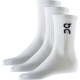 On Logo 3 Pack Socken - wei&szlig; - Gr. 35-38 - Baumwolle/Polyamid/Elastan