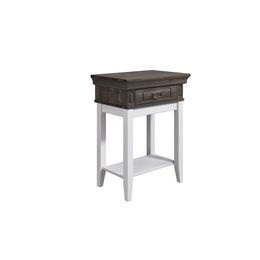 Nachttisch OTTO HOME "Vinales; Konsolentisch, Beistelltisch ideal f&uuml;r Boxspringbetten", grau (wei&szlig;, grau), B:58cm H:76cm T:39cm, Tische, Nachttisch, Aus massiver Kiefer, mit Fr&auml;sungen