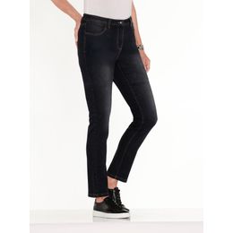 Bequeme Jeans Classic Basics, Damen, Gr. 19, Kurzgr&ouml;&szlig;en, schwarz (schwarz, denim), 81% Baumwolle, 17% Polyester, 2% Elasthan, unifarben, lang, Jeans