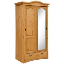 Schiebet&uuml;renschrank OTTO HOME "Konrad", beige (natur), B:111cm H:207cm T:64cm, Schr&auml;nke, Schiebet&uuml;renschrank, Breite 111 cm, aus massiver, FSC-zertifizierter Kiefer
