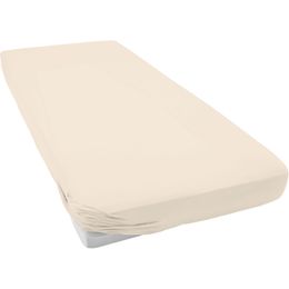 Spannbettlaken Irisette "Orion 9", beige (natur), L:200cm, Frottee, Obermaterial: 75% Baumwolle, 25% Polyester, Bettlaken, Spannbettlaken, weicher Frottier-Stretch, f&uuml;r Matratzen bis 25 cm H&ouml;he