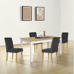 Esstisch OTTO HOME "Olst, OTTOs Choice", beige (natur, wei&szlig;), B:160cm H:77cm T:90cm, Particle board with melamine, wood base with paper wrapping, Tische, Esstisch, im Landhaus Stil mit pflegeleichter Oberfl&auml;che, verschiedene Gr&ouml;&szlig;en