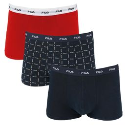 Boxershorts Fila "MAN BOXER SHORTS", Herren, Gr. M, bunt, Obermaterial: 95% Baumwolle, 5% Elasthan, k&ouml;rpernah, Unterhosen, mit elastischem Logobund
