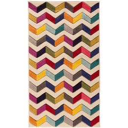 Teppich FLAIR RUGS "Bolero", bunt (multi), B:200cm H:10mm L:290cm, Polypropylen (PP), Teppiche, Teppich, fu&szlig;bodenheizungsgeeignet, geometrisches Muster, Zickzack