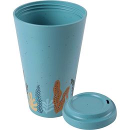 Becher AWAVE "AWAVE", blau (türkis), H:15,5cm Ø:9,5cm, Kunststoff, Trinkgefäße, Becher, mit rPET, 400 ml