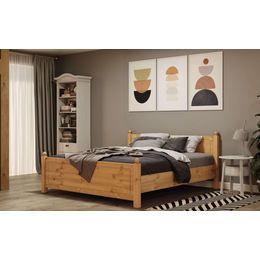 Massivholzbett OTTO HOME "Mila, hohe Belastbarkeit Jugendbett, FSC zertifiziertes Massivholz", beige (natur), B:180cm H:86cm L:212cm, Betten, Massivholzbett, aus massiver Kiefer, inklusive Lattenrost