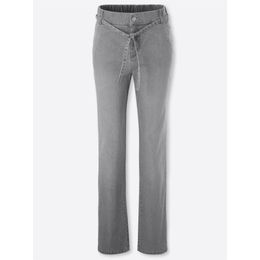 Bequeme Jeans Club of Comfort, Damen, Gr. 19, Kurzgr&ouml;&szlig;en, blau (light grau, denim), 81% Baumwolle, 17% Polyester, 2% Elasthan, unifarben, lang, Jeans