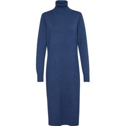 Strickkleid Saint Tropez "MilaSZ Roll Neck Long Dress", Damen, Gr. S (36), N-Gr, blau (titan melange), Feinstrick, Obermaterial: 80% Viskose, 20% Polyacryl, meliert, Kleider Strickkleid