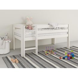 Kinderbett OTTO HOME ""Tide", Halbhochbett, zertifiziertes Massivholz", wei&szlig;, B:95,4cm H:83cm L:166cm, Betten, Kinderbett, aus massiver Kiefer, FSC-zertifiziert