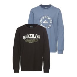 Langarmshirt Quiksilver "RUGGED AROUND LS PACK YOUTH", Jungen, Gr. 16 (170/176), schwarz (schwarz, shadow blau), Obermaterial: 100% Baumwolle, Shirts Langarmshirt