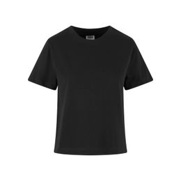 T-Shirt Urban Classics "Urban Classics Ladies Organic Boxy Tee", Damen, Gr. L, schwarz, 100% Baumwolle, unifarben, normal, Rundhals, Shirts T-Shirt
