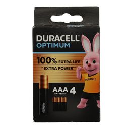 Duracell Batterie Optimum 1,5 V AAA LR03 4 Stück
