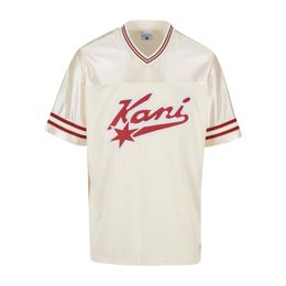 T-Shirt Karl Kani "Karl Kani Varsity Star Football Jersey", Damen, Gr. S, light sand, 100% Polyester, bedruckt, normal, Rundhals, Shirts T-Shirt