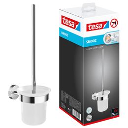 Tesa Toilettenb&uuml;rste 'Smooz' verchromt mit Klebel&ouml;sung 11,2 x 37,9 x 14,5 cm