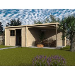 d&eacute;cor et jardin d&eacute;cor et jardin Ger&auml;tehaus 'Eden' Fichte natur Pultdach, Doppelt&uuml;r mit Kunststoffverglasung 629 x 298 x 213 cm