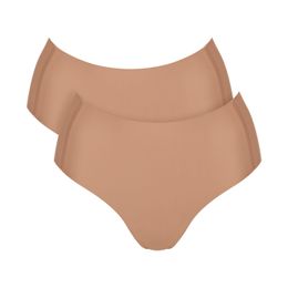 High-Waist-Slip Sloggi "ZERO Feel 2.0", Damen, Gr. XS, braun (nostalgic braun), Obermaterial: 76% Polyamid, 14% Elasthan, 10% sonstige Fasern, Unterhosen, unsichtbar unter der Kleidung