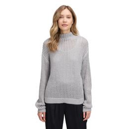 Strickpullover Betty Barclay "Damen mit hohem Kragen", Damen, Gr. 46, grau, Strick, Obermaterial: 48% Polyacryl, 22% Polyester, 18% Polyamid, 12% Polyester, gerade normal, Pullover Strickpullover