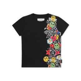 T-Shirt Philipp Plein "Smile", Jungen, Gr. 10, 02, schwarz, Obermaterial: 100% Baumwolle, Shirts T-Shirt