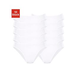 Bikinislip Petite Fleur, Damen, Gr. 32/34, weiß, Single Jersey, Obermaterial: 95% Baumwolle, 5% Elasthan, unifarben, körpernah, Unterhosen, aus elastischer Baumwolle