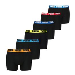 Boxershorts Puma "Puma MEN EVERYDAY BOXER 6P ECOM", Damen, Gr. XXL, bunt, Single Jersey, Obermaterial: 95% Baumwolle, 5% Elasthan, eng, Unterhosen, Elastischer Logobund, Stretchmaterial, ohne Eingriff