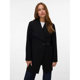 V&eacute;ro Moda Kurzmantel VERO MODA "VMPOP NATTIE COAT GA BOO", Damen, Gr. XS, schwarz, Web, Obermaterial: 100% Polyester, unifarben, regular fit, V-Ausschnitt, M&auml;ntel Kurzmantel