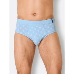 w&auml;schepur Slip W&Auml;SCHEPUR, Herren, Gr. 6, 2 Stk., blau (eisblau, eisblau, bedruckt), 100% Baumwolle, Unterhosen Slip