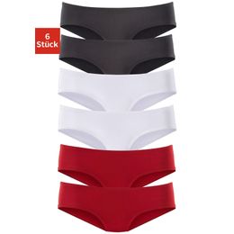 Hipster Vivance ACTIVE, Damen, Gr. 44/46, rot (rot, schwarz, wei&szlig;), Microfaser, Obermaterial: 95% Polyamid, 5% Elasthan (LYCRA), unifarben, Unterhosen, aus weicher Microfaser
