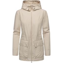 Funktionsjacke Ragwear "Monadetta A", Damen, Gr. M (38), beige (ecru), Obermaterial: 100% Polyester; Innenfutter: 100% Polyester, Basic, figurumspielend Po-bedeckend, hoch geschlossener Ausschnitt, &Auml;rmel ohne &Auml;rmelschlitz abgesteppte Kante krempelbar, Jacken Funktionsjacke, Wasserdichte und atmungsaktive &Uuml;bergangsjacke mit Kapuze