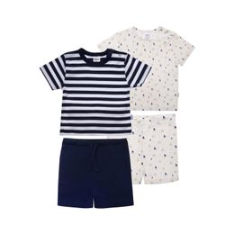 T-Shirt Liliput "Boote", M&auml;dchen, Gr. 62/68, blau (blau, wei&szlig;), 100% Baumwolle, Shirts T-Shirt, im praktischen 2er-Pack mit Bindeb&auml;ndern