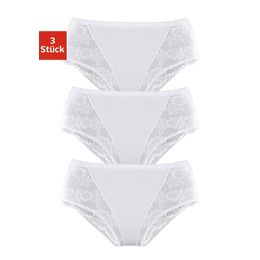 Formslip Petite Fleur, Damen, Gr. 40/42, wei&szlig;, Obermaterial: 90% Baumwolle, 10% Elasthan (LYCRA). Miedereinsatz: 90% Polyamid, 10% Elasthan. Spitze: 90% Polyamid, 10% Elasthan, unifarben, Unterhosen Formslip, aus elastischer Baumwoll-Qualit&auml;t